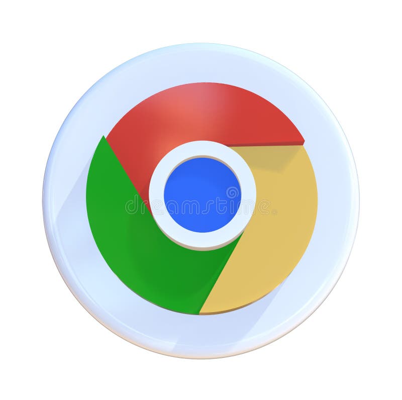 Icono De Google Chrome 3d En Medios Sociales Foto de archivo editorial ...
