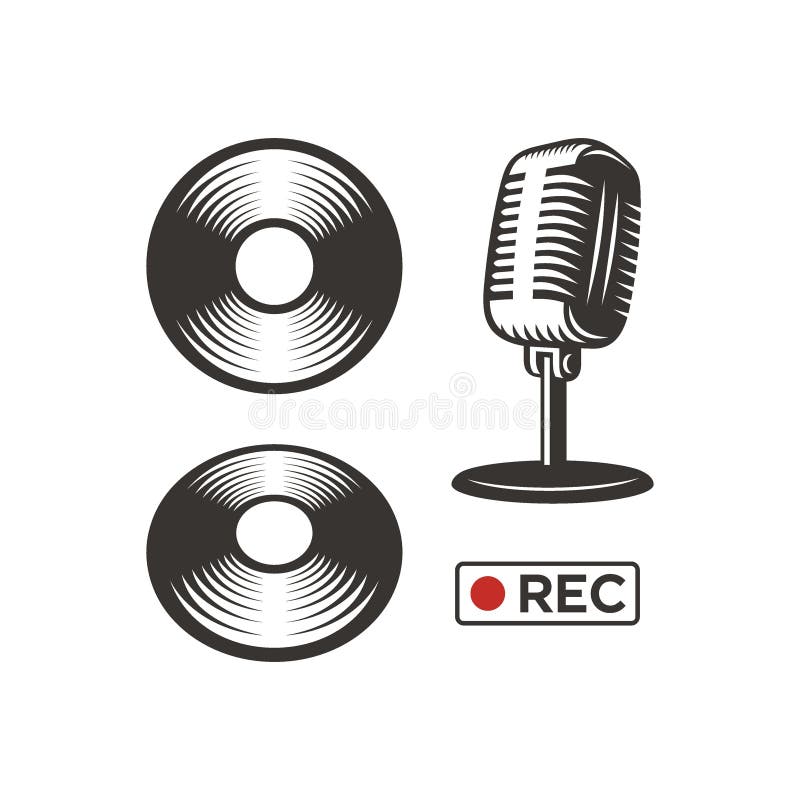 Icono De Grabación Y Vinilo Ilustración del Vector - Ilustración de ...