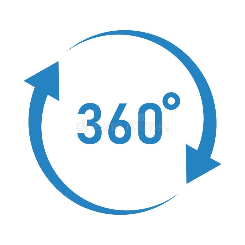 Icono de 360 grados ilustración del vector. Ilustración de muestra - 302741641