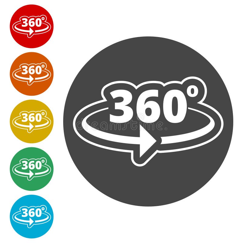 Icono de 360 grados ilustración del vector. Ilustración de azul - 183184042