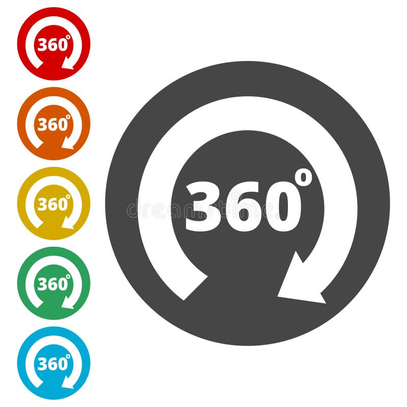 Icono de 360 grados ilustración del vector. Ilustración de conjunto ...