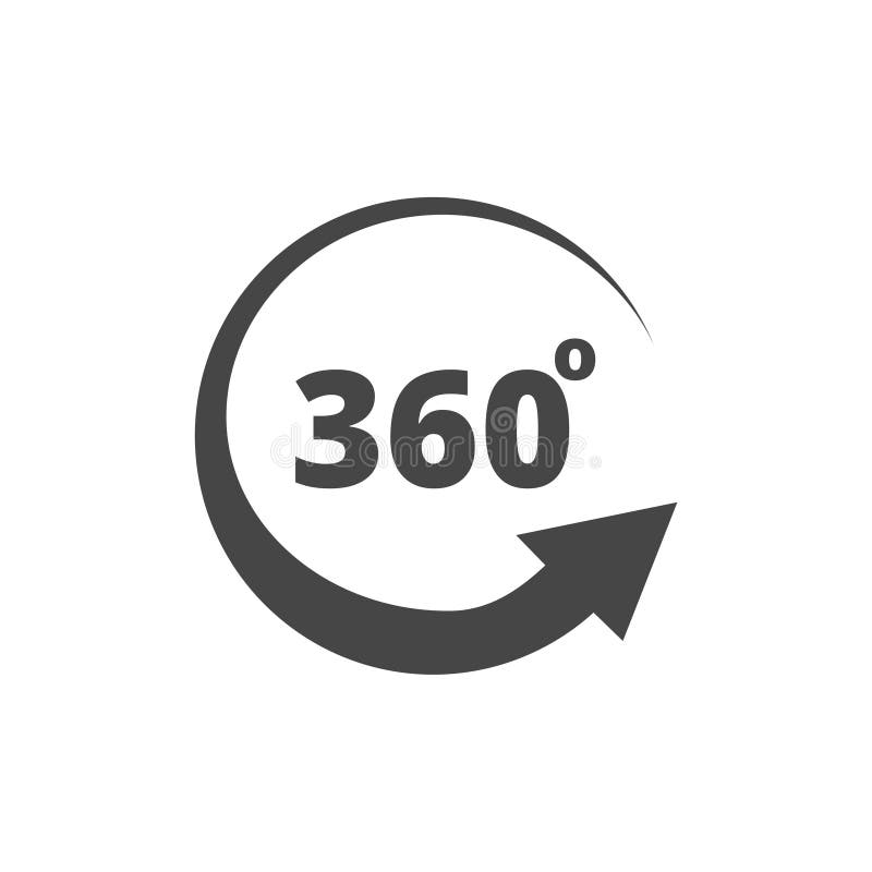 Icono de 360 grados ilustración del vector. Ilustración de fondo ...