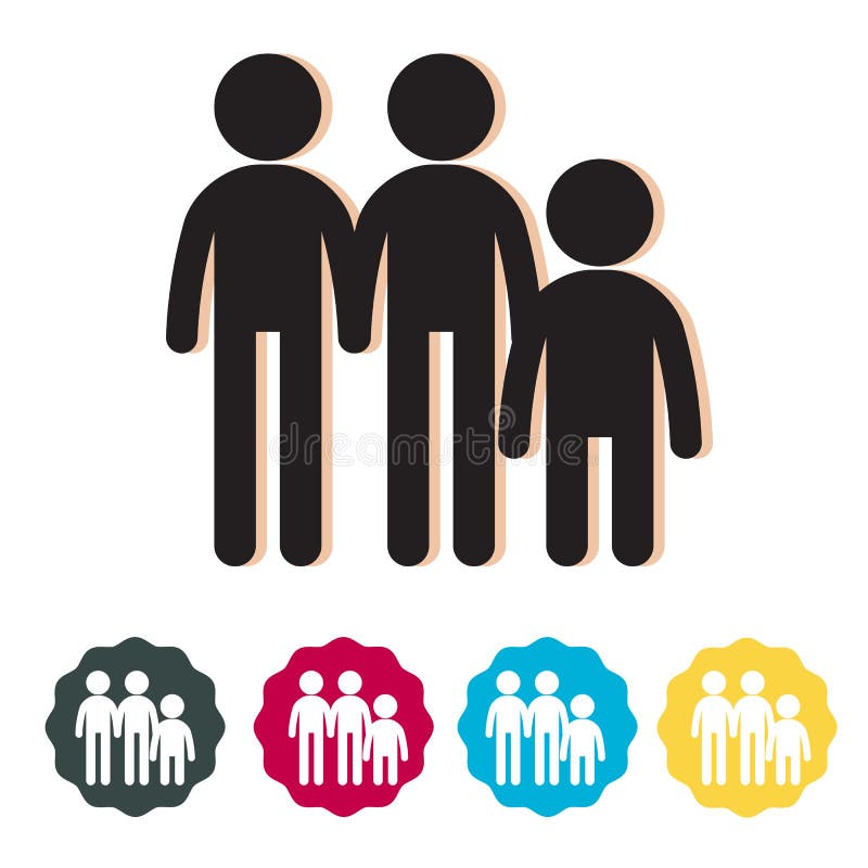 Icono de grupo de hijos stock de ilustración. Ilustración de unidad ...