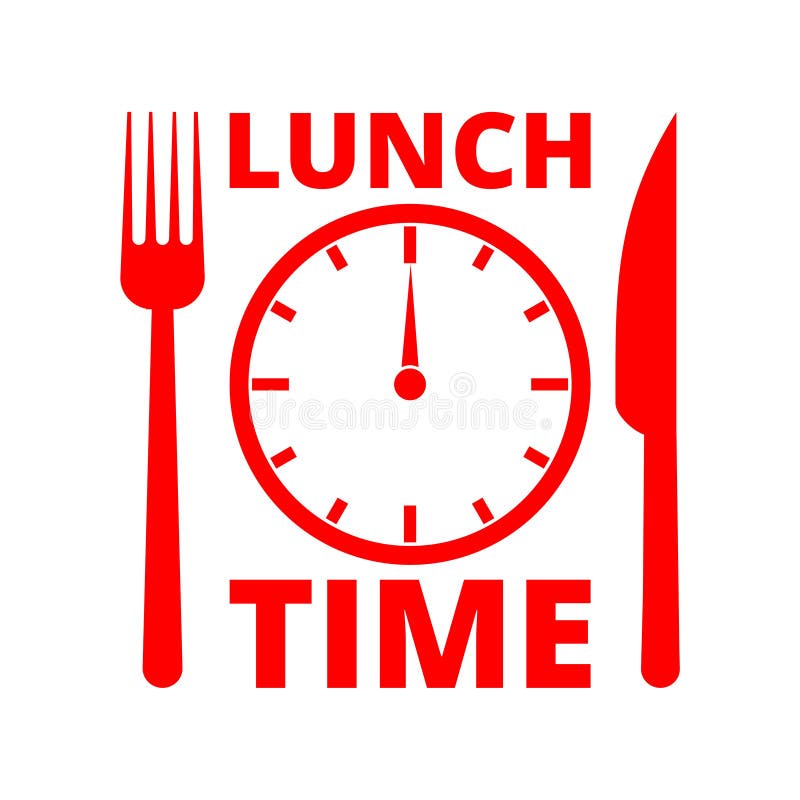 Icono De Hora De Almuerzo, Hora De Almuerzo Plana Ilustración del ...