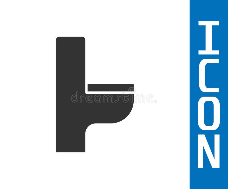 Icono De Inodoro Gris Aislado Sobre Fondo Blanco. Vector Ilustración ...