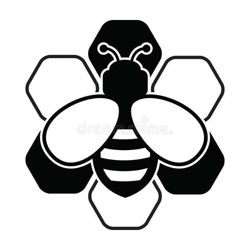 Icono De La Abeja Y Del Panal Del Vector Ilustración del Vector ...