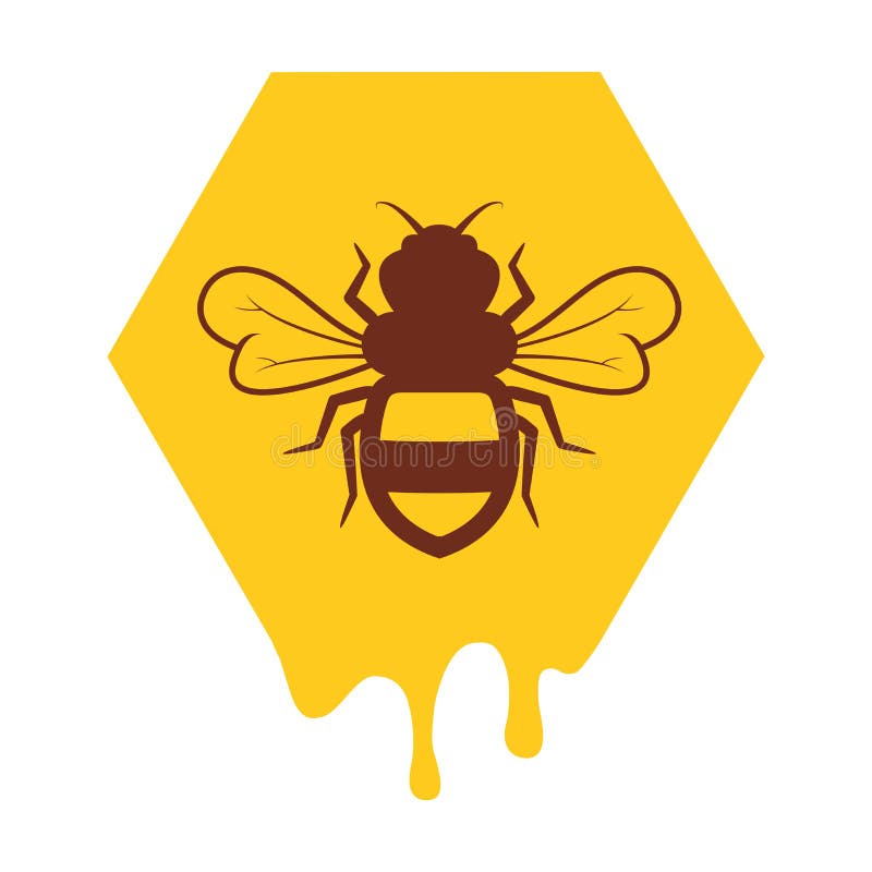 Icono De La Abeja Y Del Panal Del Vector Ilustración del Vector ...
