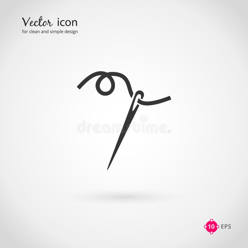 Icono De La Aguja Y Del Hilo Ilustración del Vector - Ilustración de ...