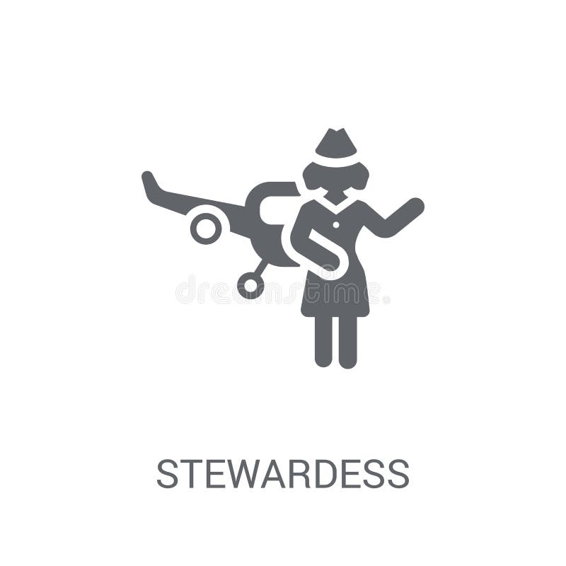 Icono de la azafata ilustración del vector. Ilustración de azafata ...