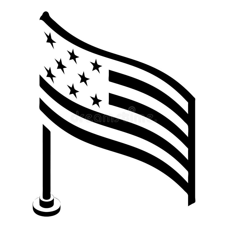 Icono De La Bandera Americana, Estilo Simple Ilustración del Vector ...