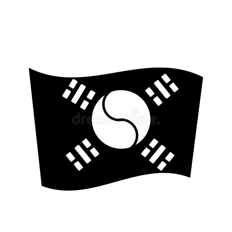 Icono De La Bandera De La Corea Del Sur Ilustración del Vector ...