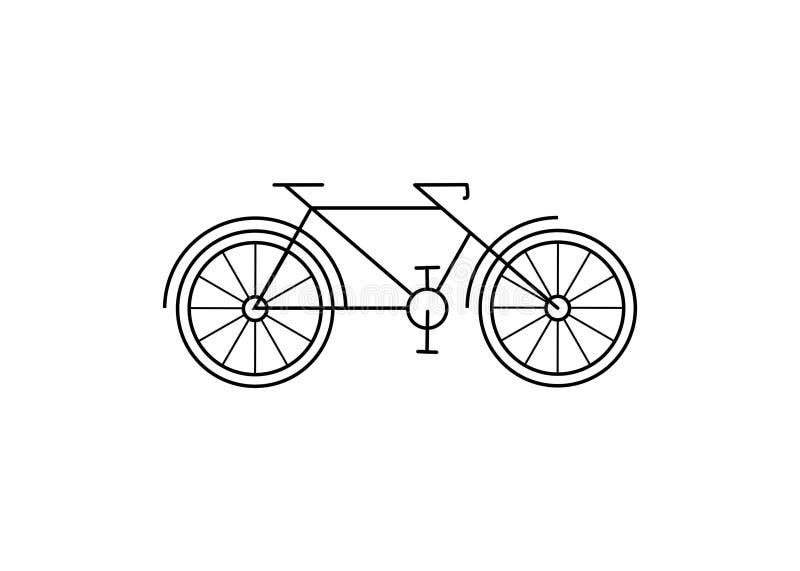 Icono De La Bicicleta Dibujo Lineal Simple Stock de ilustración ...