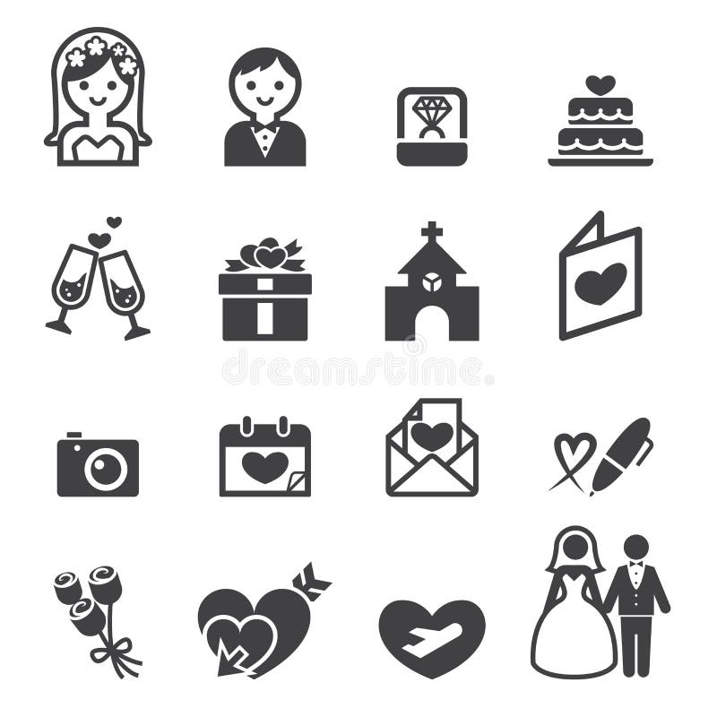 Icono de la boda ilustración del vector. Ilustración de amor - 53096194