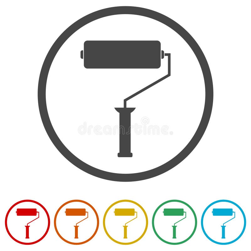 Icono De La Brocha, 6 Colores Incluidos Ilustración del Vector ...
