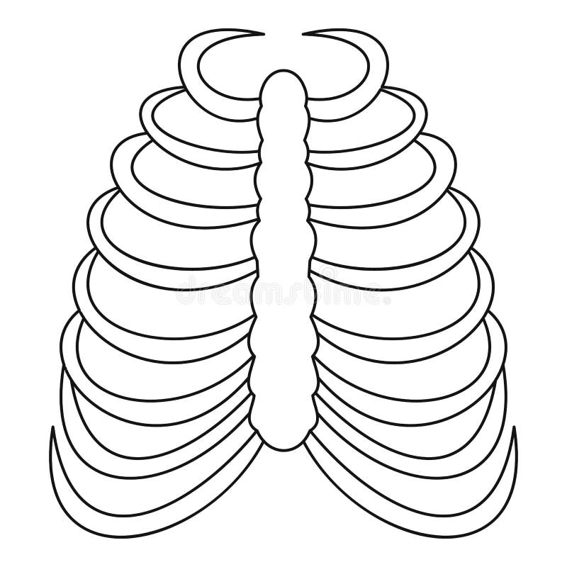 Icono De La Caja Torácica, Estilo Del Esquema Ilustración del Vector ...