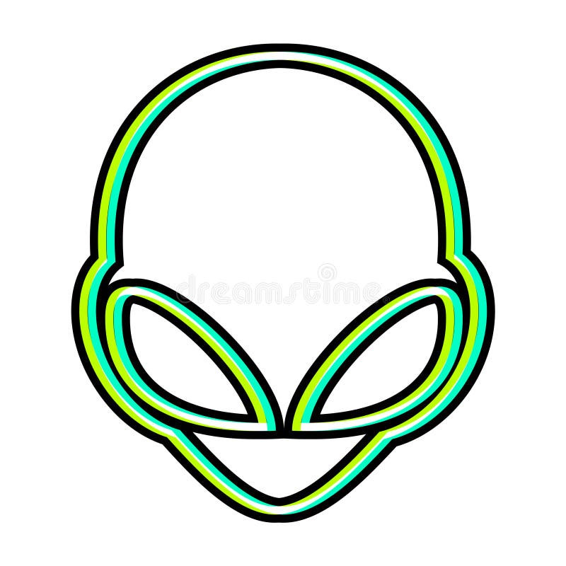 Icono de la cara de Alien ilustración del vector. Ilustración de ojos ...