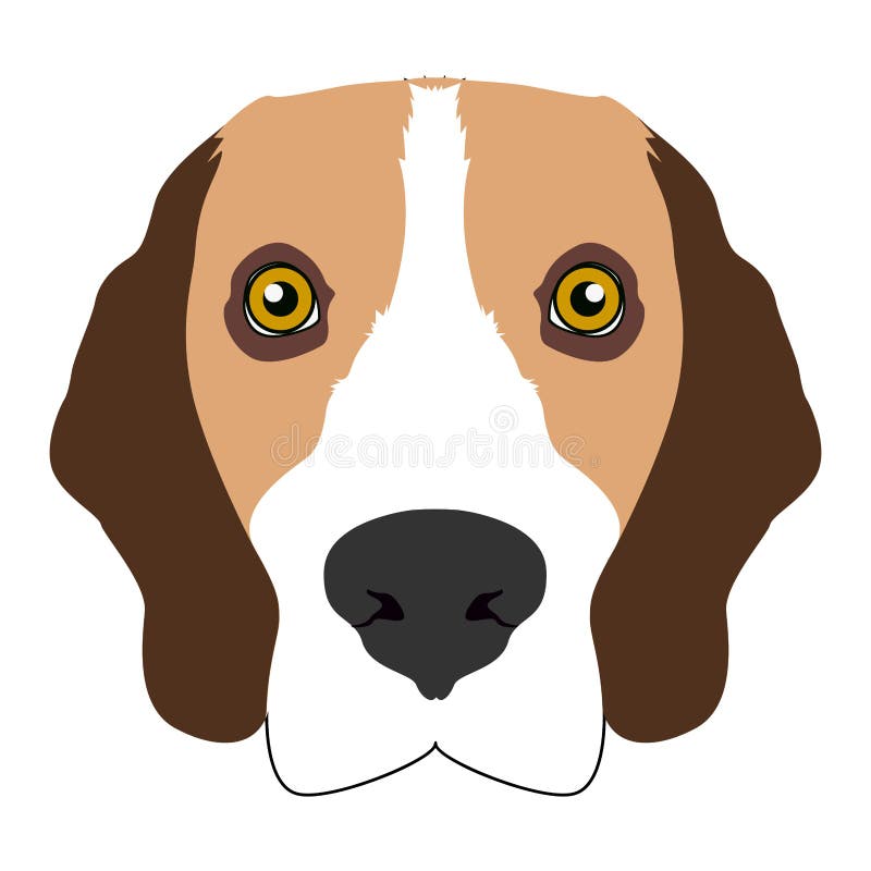 Beagle Cara De Perro Vector De Dibujos Animados Ilustración del Vector ...