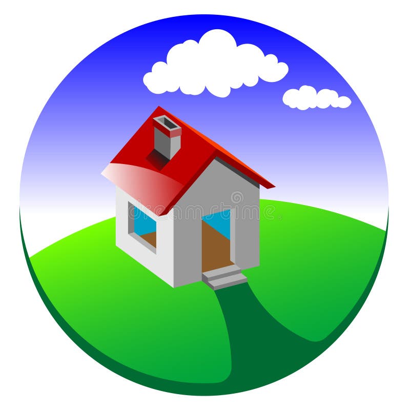 Icono de la casa 3d ilustración del vector. Ilustración de campo - 18554072