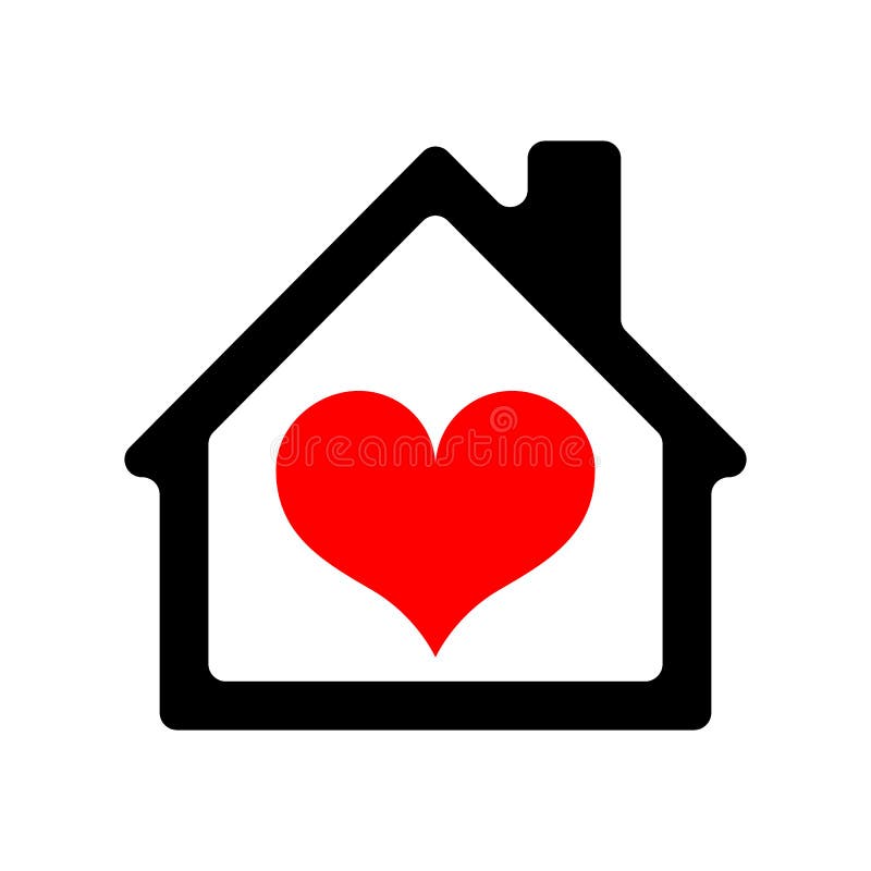 Corazón adentro en casa ilustración del vector. Ilustración de cara ...