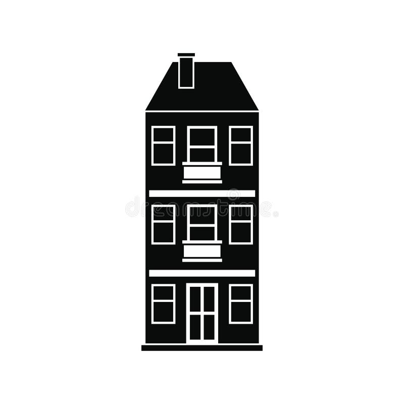 Icono De La Casa Del Tres-piso Ilustración del Vector - Ilustración de ...
