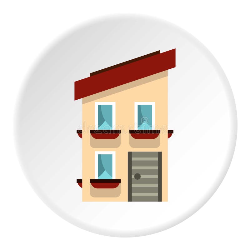 Icono De La Casa De Dos Pisos, Estilo Plano Stock de ilustración ...