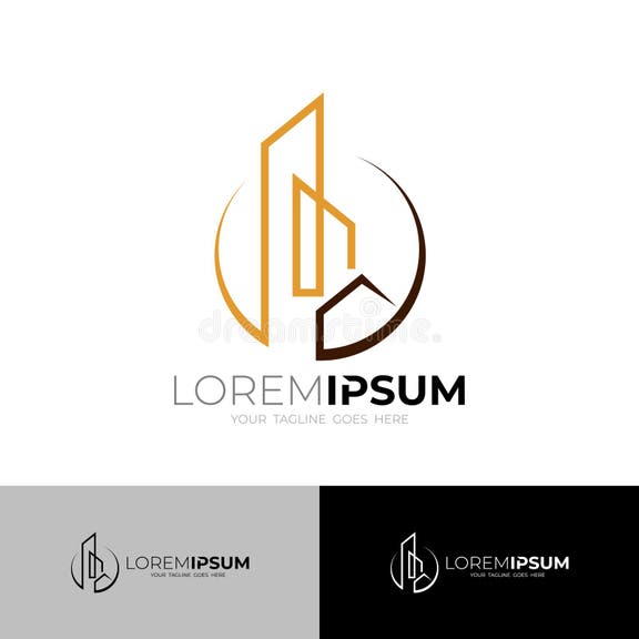 Icono De La Ciudad Moderna Con Altos Edificios Y Logos De Lujo Ilustración del Vector ...