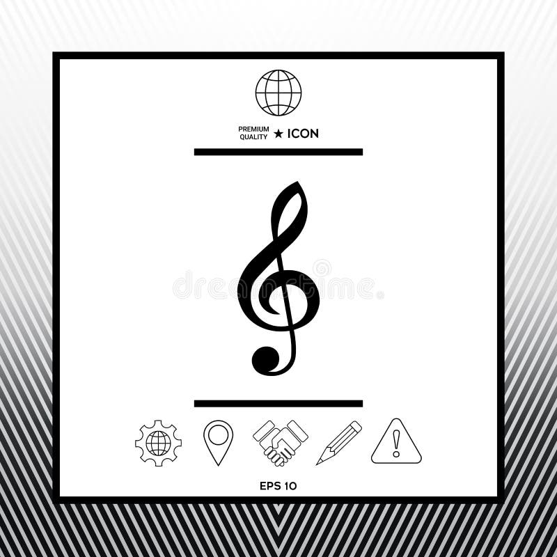 Icono de la clave de sol ilustración del vector. Ilustración de triple ...