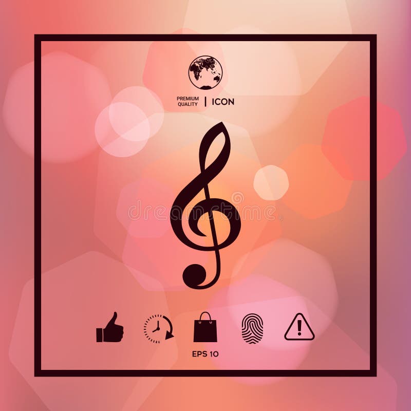 Icono de la clave de sol ilustración del vector. Ilustración de clave ...