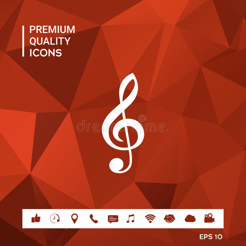 Icono de la clave de sol ilustración del vector. Ilustración de icono ...