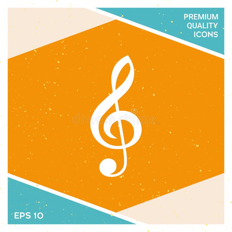 Icono de la clave de sol ilustración del vector. Ilustración de forma ...