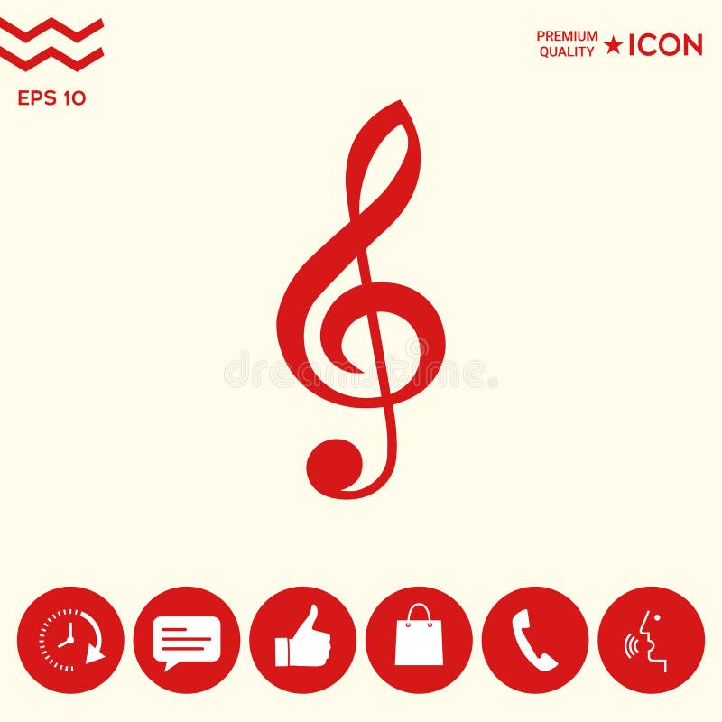 Icono de la clave de sol ilustración del vector. Ilustración de ...