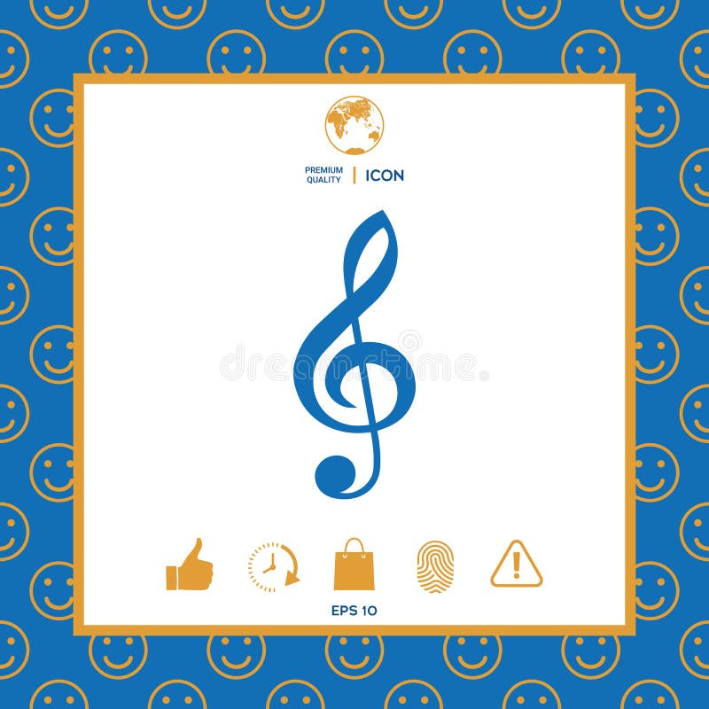 Icono de la clave de sol ilustración del vector. Ilustración de clave ...