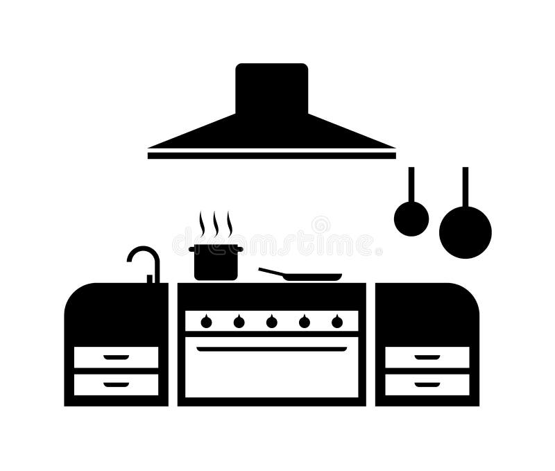 Icono de la cocina ilustración del vector. Ilustración de interior ...
