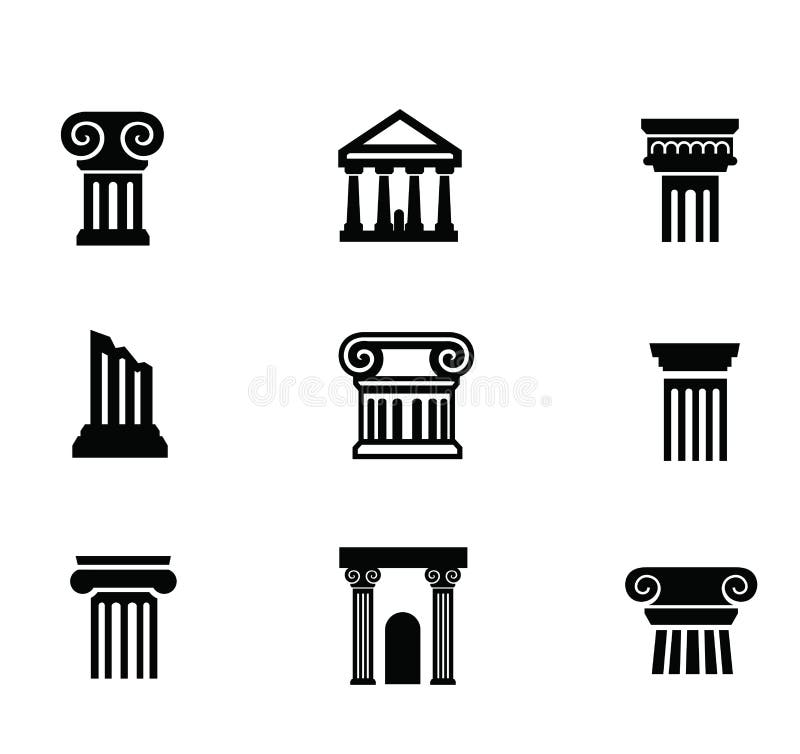 Icono de la columna ilustración del vector. Ilustración de grecia ...