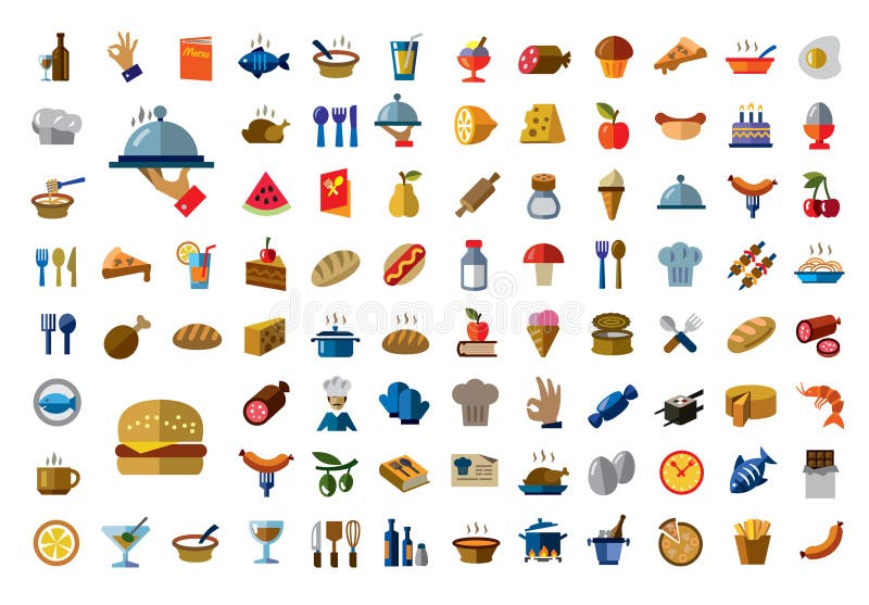 Icono de la comida ilustración del vector. Ilustración de almuerzo ...