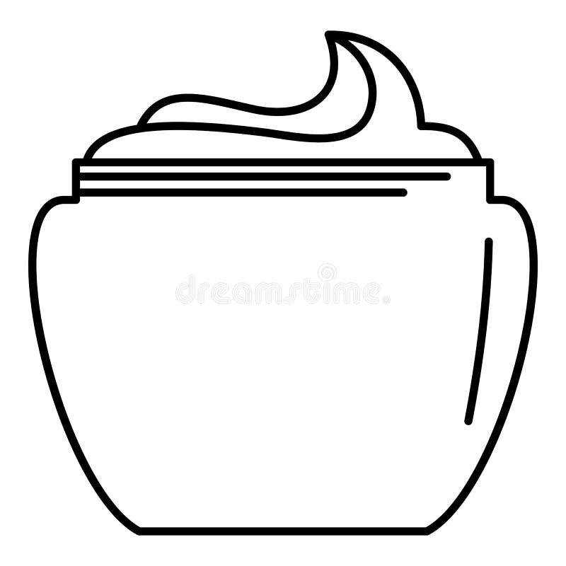 Icono De La Crema Corporal Del áloe, Estilo Del Esquema Stock de ...