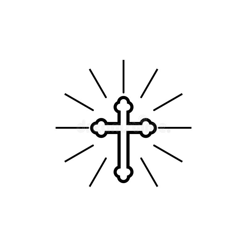 Icono De La Cruz Cristiana Aislado En Fondo Blanco Ilustración Del
