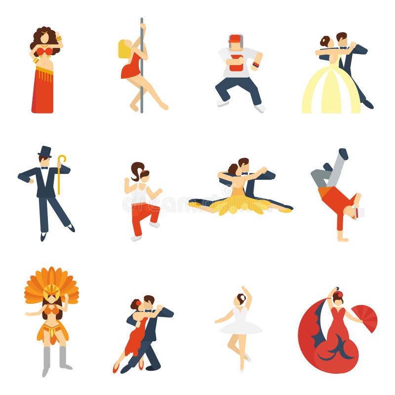 Icono de la danza plano ilustración del vector. Ilustración de plano ...