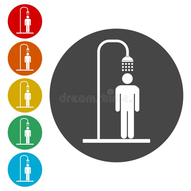 Icono De La Ducha, Ejemplo, Muestra Simple Stock de ilustración ...