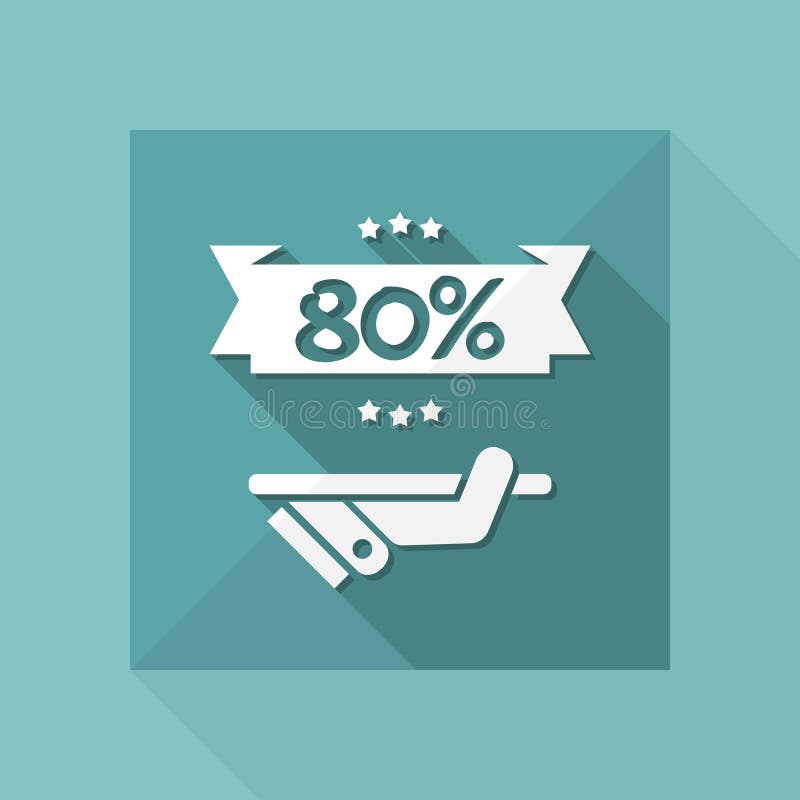 Icono De La Etiqueta Del 80% Ilustración del Vector - Ilustración de ...