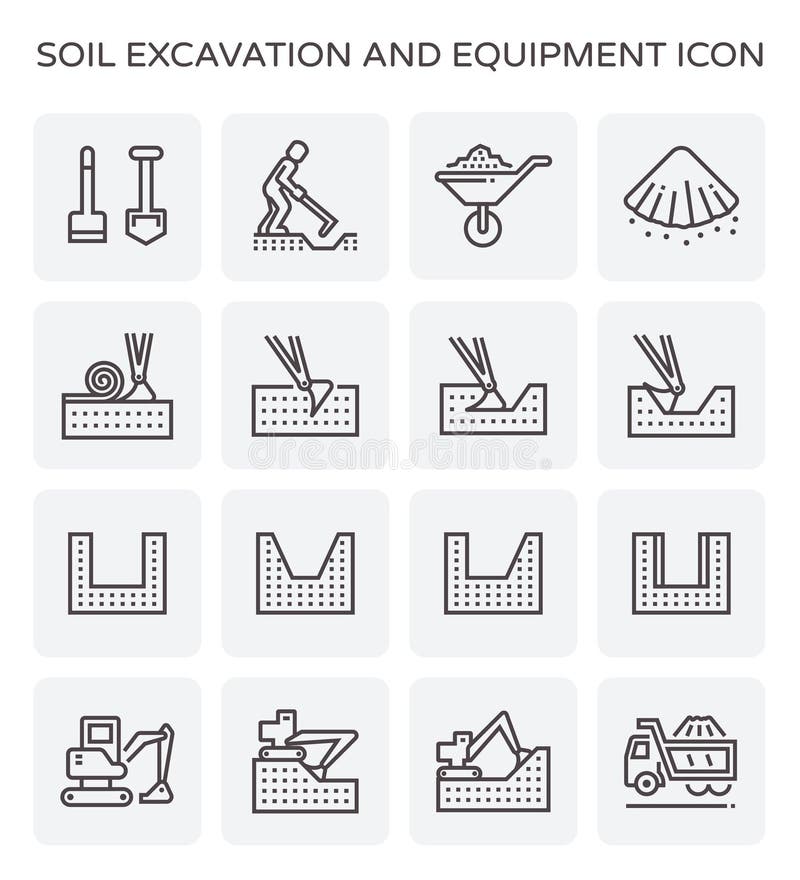 Icono De La Excavación Del Suelo Ilustración del Vector - Ilustración ...