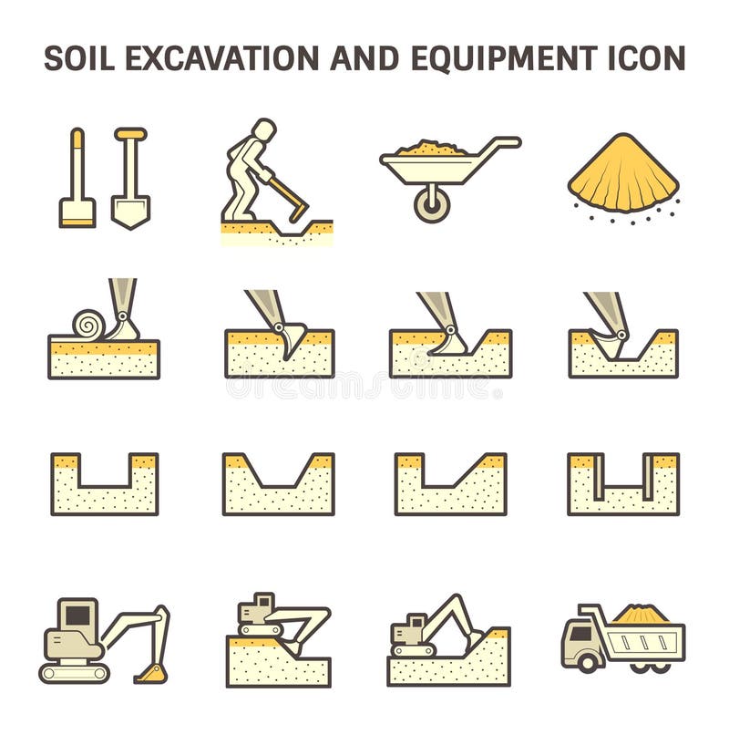 Icono De La Excavación Del Suelo Ilustración del Vector - Ilustración ...