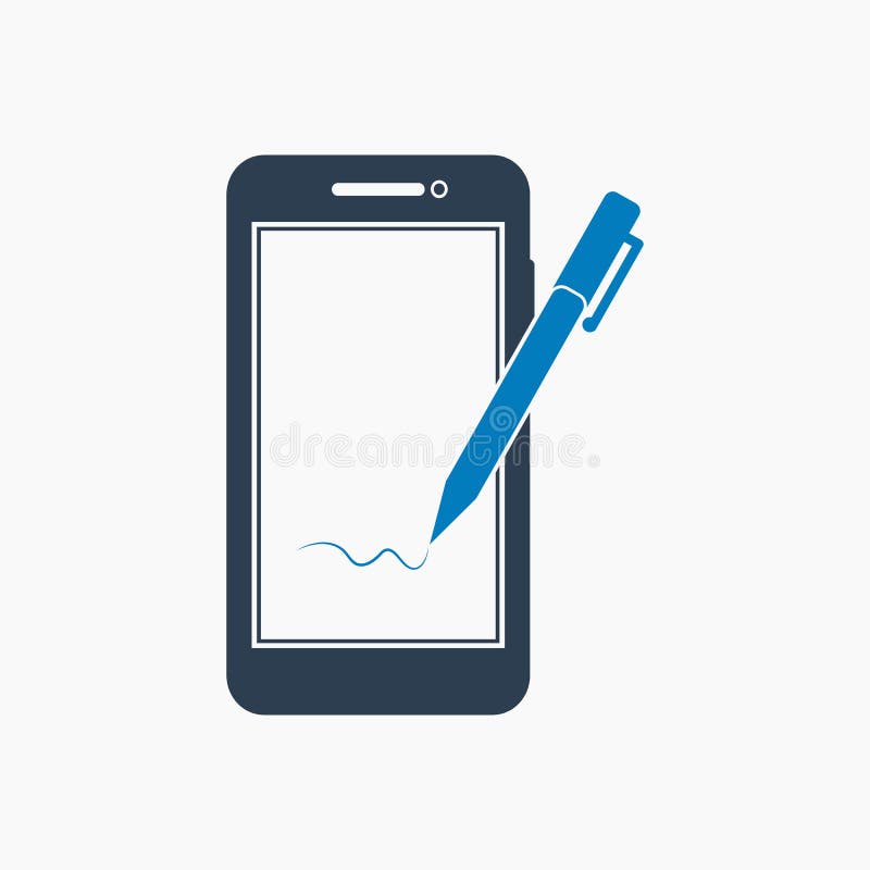 Icono de la firma digital ilustración del vector. Ilustración de ...