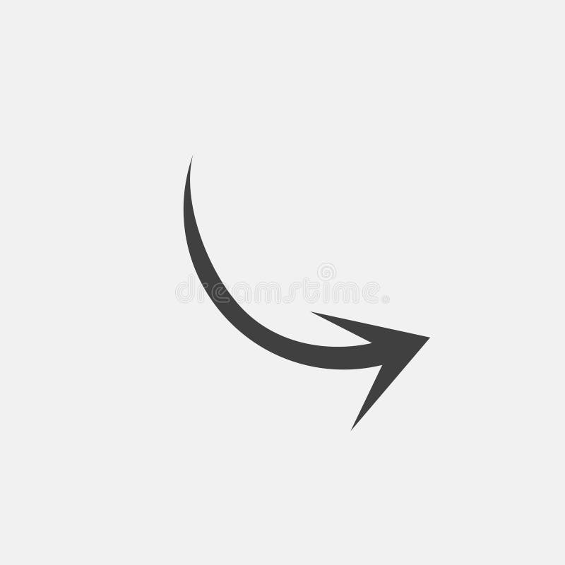 Icono De La Flecha De La Curva Stock de ilustración - Ilustración de ...