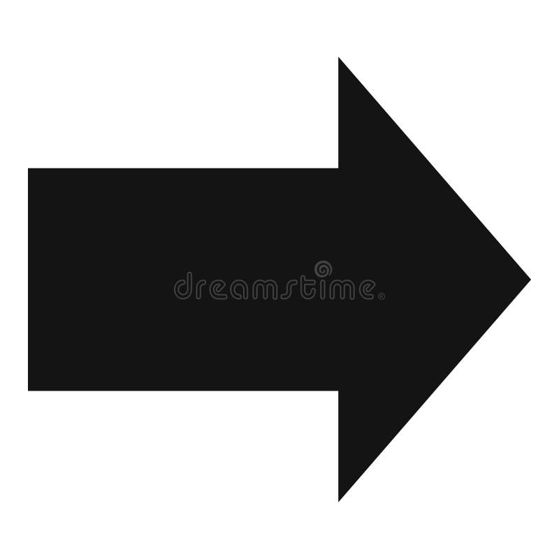 Icono De La Flecha En El Vector Negro Simple Ilustración del Vector ...