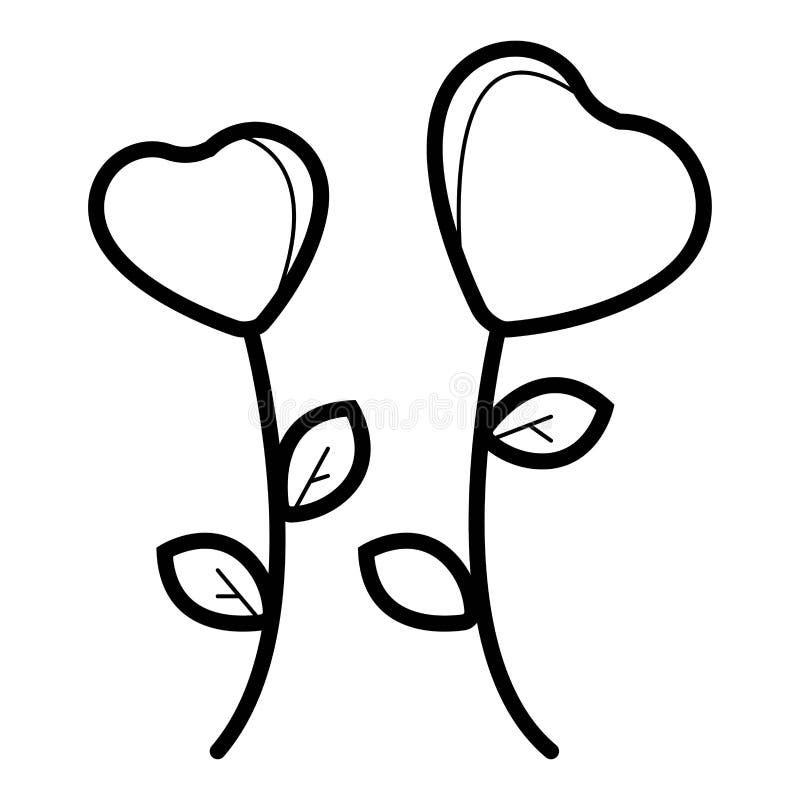 Icono De La FLOR Del CORAZÓN Stock de ilustración - Ilustración de ...