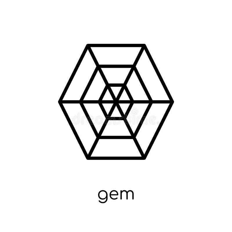 Icono De La Gema Icono Linear Plano Moderno De Moda De La Gema Del ...