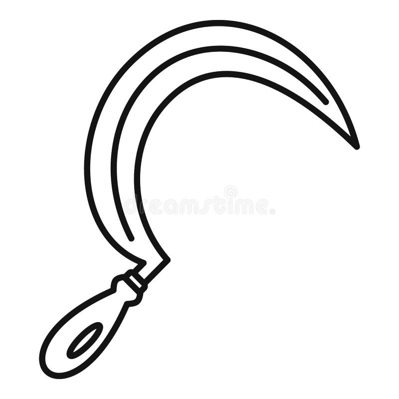 Icono De La Hoz, Estilo Del Esquema Ilustración del Vector ...
