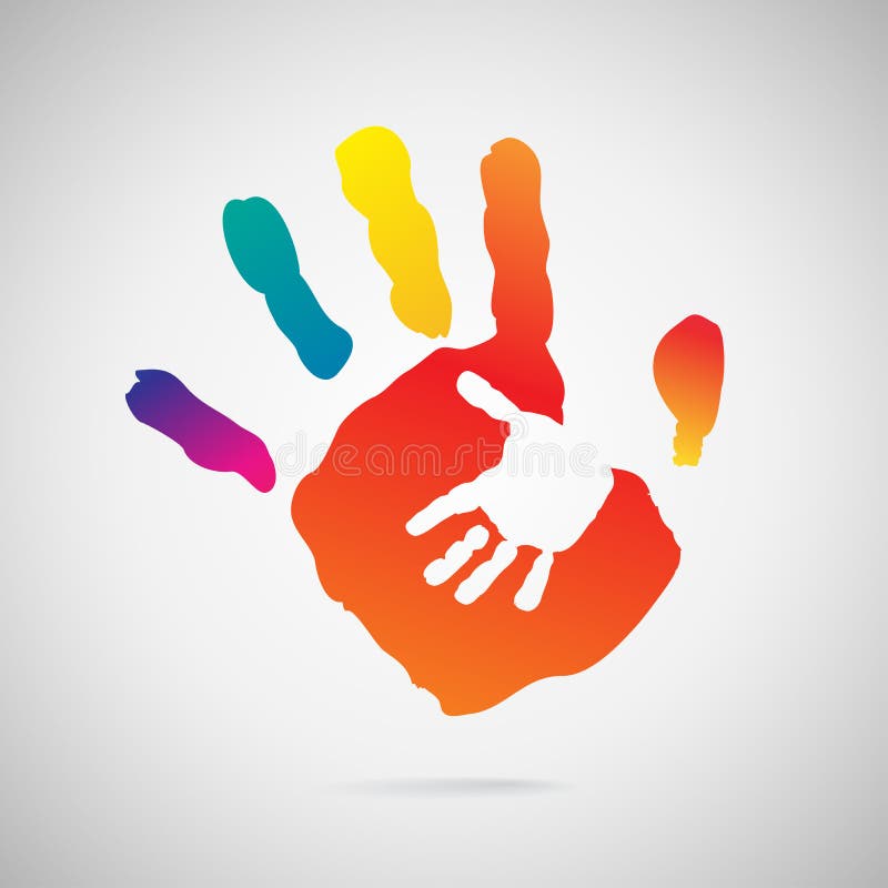 Icono De La Impresión De La Mano Ilustración del Vector - Ilustración ...