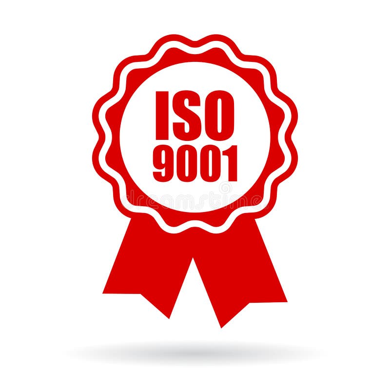 Icono Iso 9001 Aislado En Fondo Negro Ilustración del Vector ...